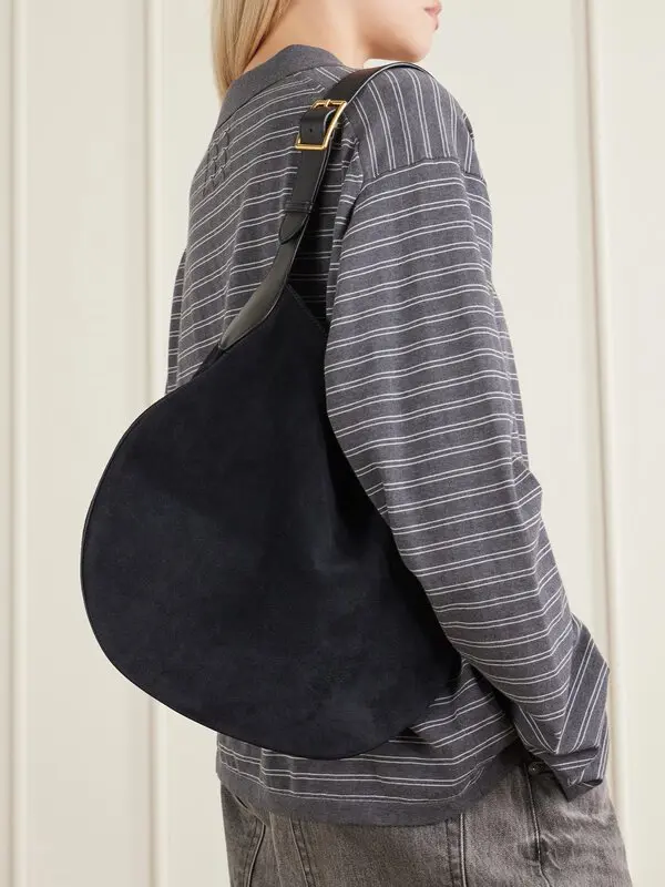 NILI LOTAN Jagger Suede Shoulder Bag
