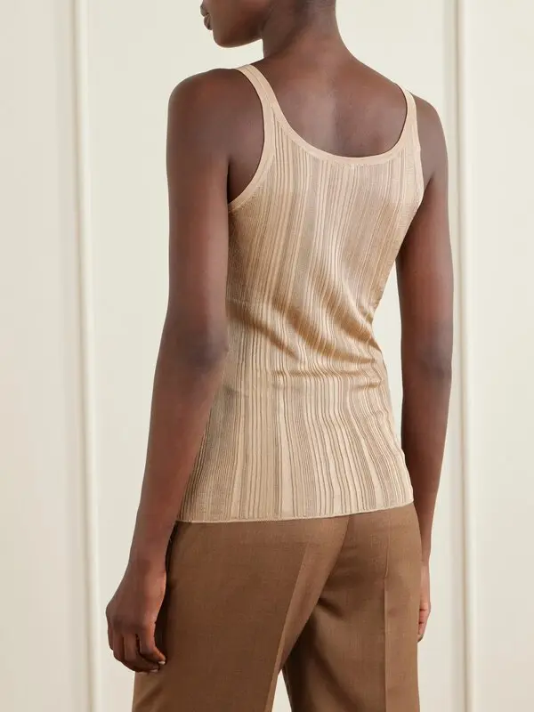 Gabriela Hearst Drevan Ribbed-knit Silk Tank