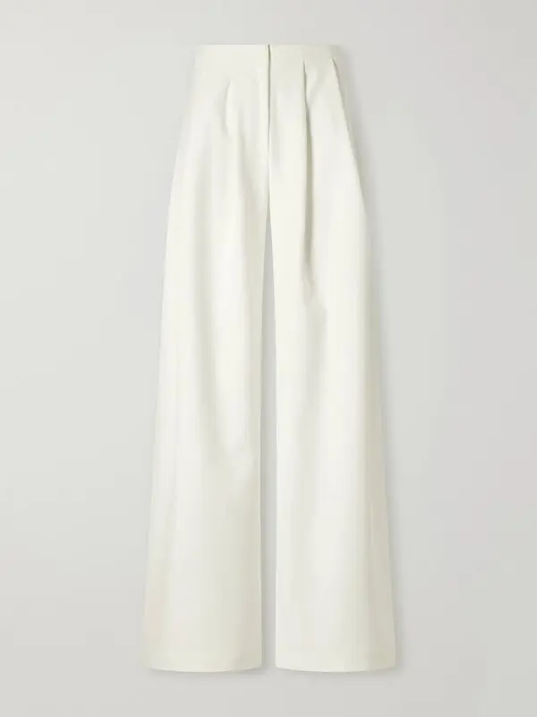 ANDRES OTALORA Pleated Drill Wide-leg Pants