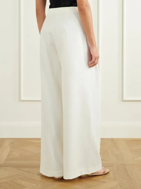 ANDRES OTALORA Pleated Drill Wide-leg Pants