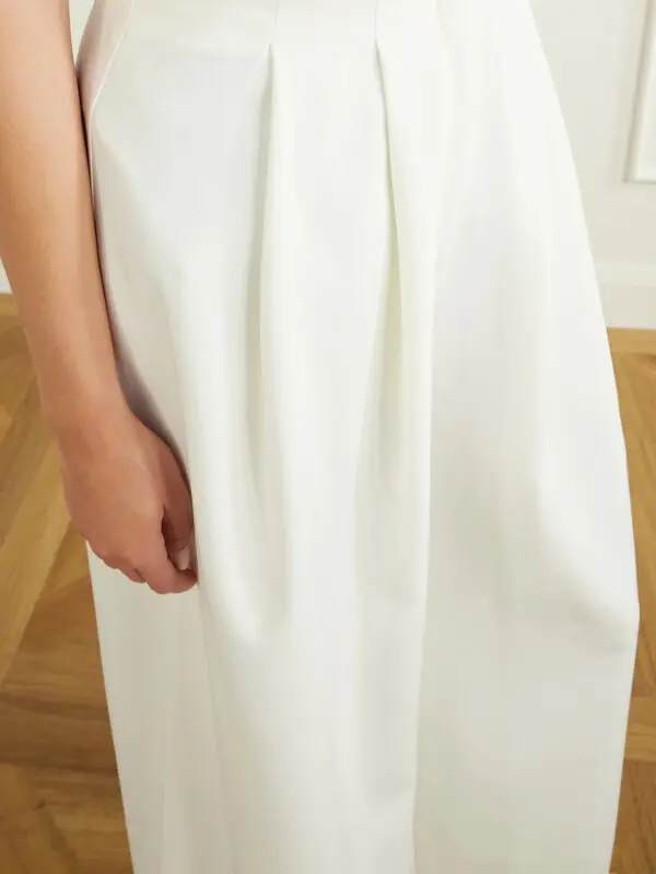 ANDRES OTALORA Pleated Drill Wide-leg Pants