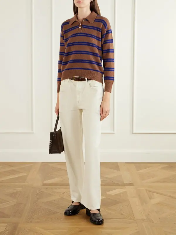 Daughter Edith Striped Wool Polo Sweater