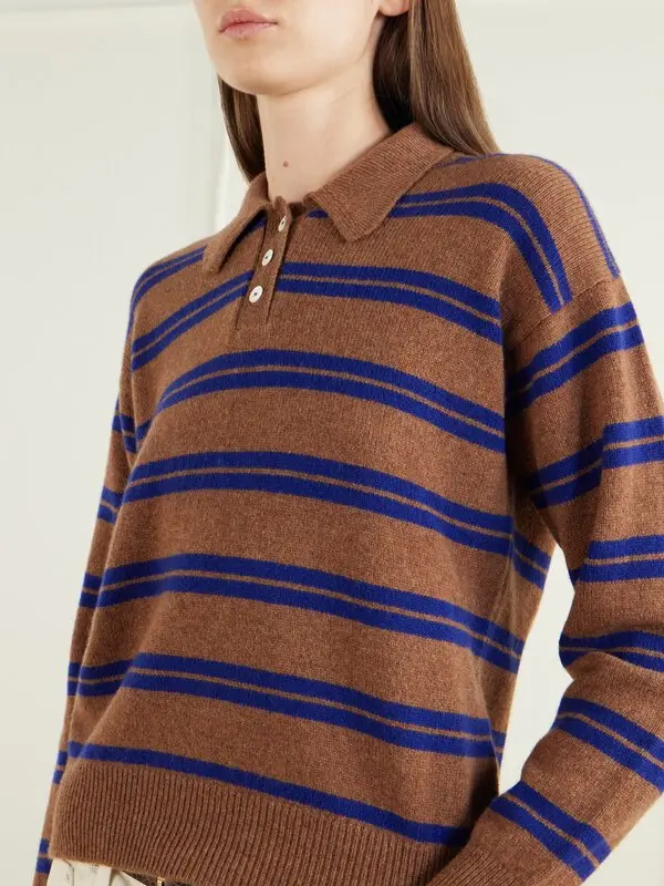 Daughter Edith Striped Wool Polo Sweater