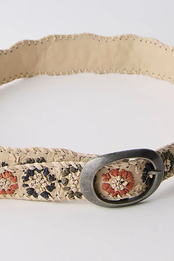 FP COLLECTION Indigo Dreaming Raffia Belt - Natural