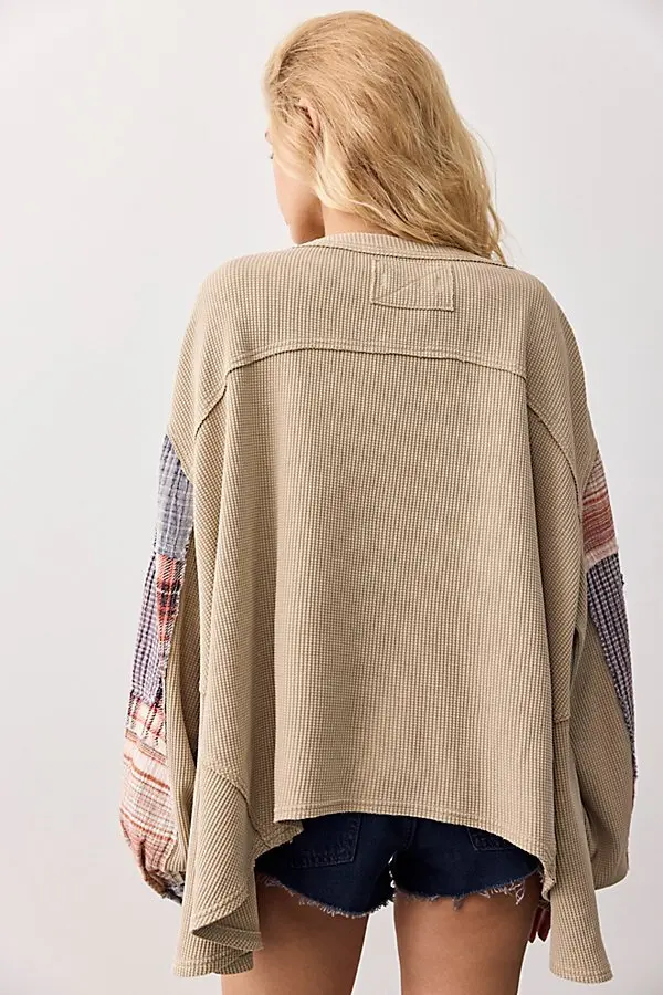 Free People We The Free Alston Long Sleeve Top - Neutral Combo