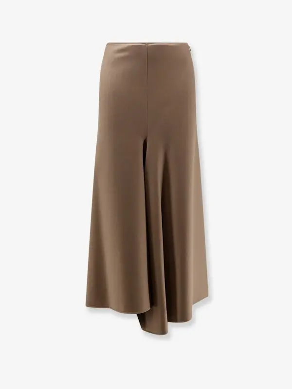 NUDE Wool Blend Flared Long Skirt