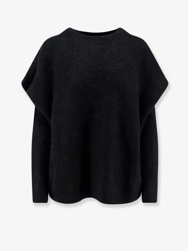 NUDE Crew Neck Sweater With Detachable Sleeves - Black