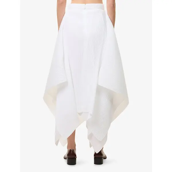 JW Anderson Pleated Asymmetric Woven Midi Skirt