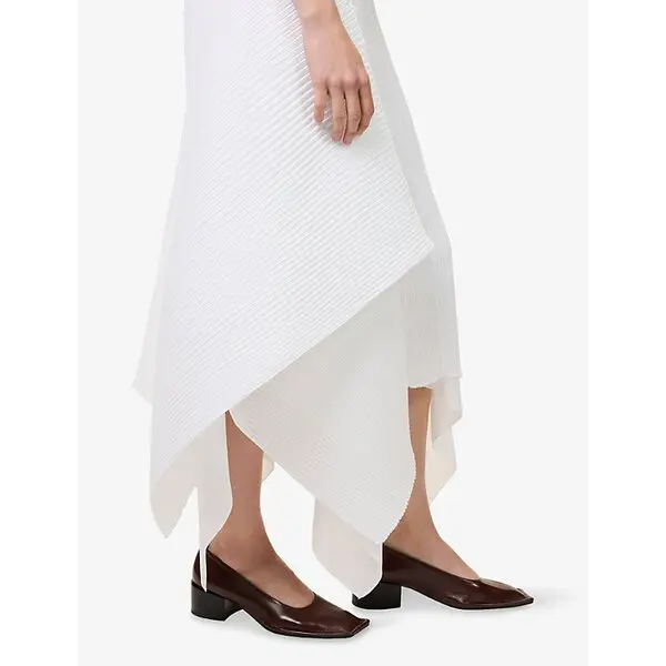 JW Anderson Pleated Asymmetric Woven Midi Skirt