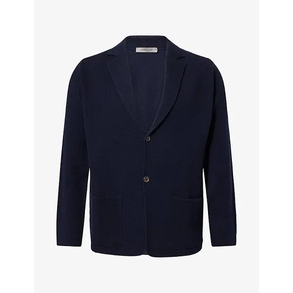 Corneliani Single-breasted Virgin Wool Knitted Jacket
