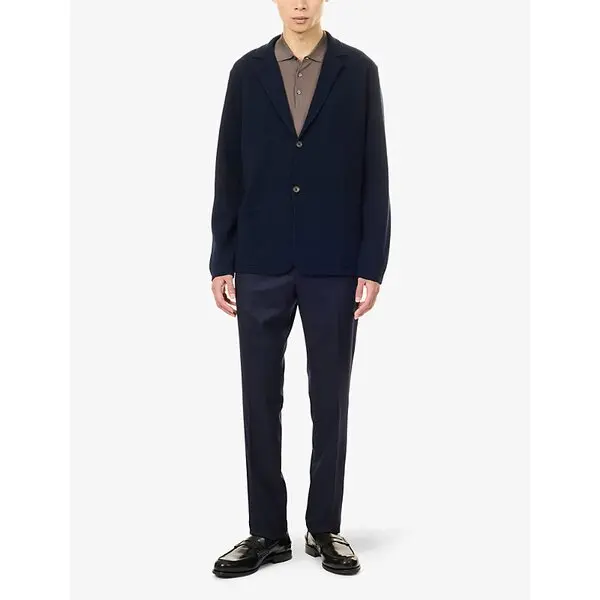 Corneliani Single-breasted Virgin Wool Knitted Jacket