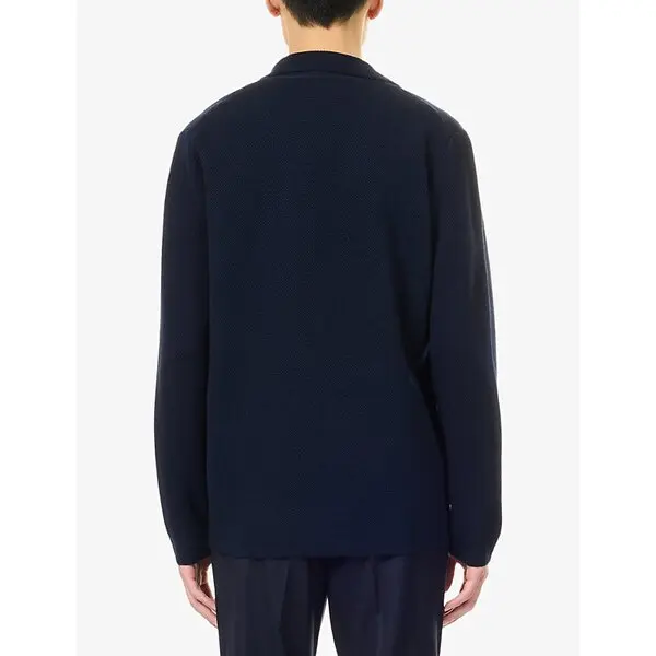 Corneliani Single-breasted Virgin Wool Knitted Jacket