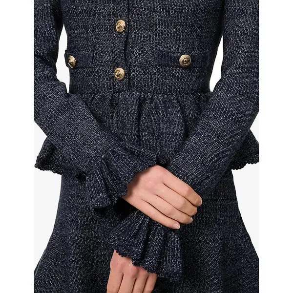 SELF-PORTRAIT Textured Cotton-blend Mini Dress