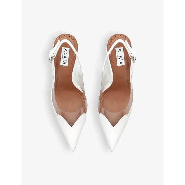 Alaïa Azzedine Heart-shape Patent Leather Heeled Slingbacks