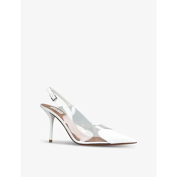 Alaïa Azzedine Heart-shape Patent Leather Heeled Slingbacks