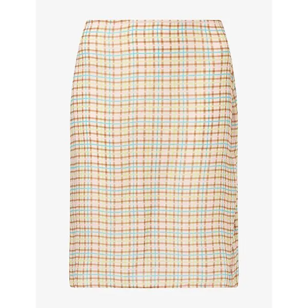 SIEDRES Colette Check-print Chiffon Midi Skirt