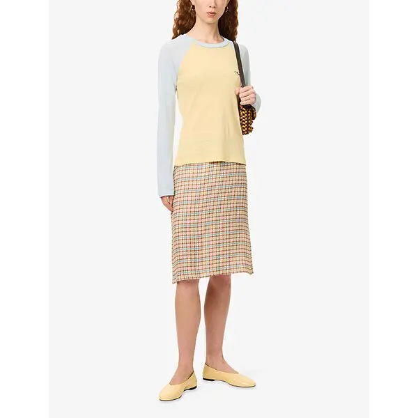SIEDRES Colette Check-print Chiffon Midi Skirt