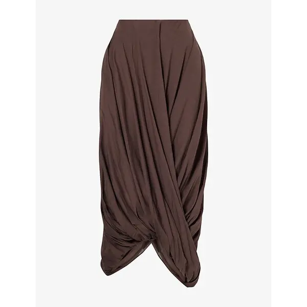 TOTEME Cotton-blend Midi Skirt - Walnut