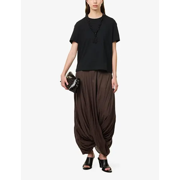 TOTEME Cotton-blend Midi Skirt - Walnut
