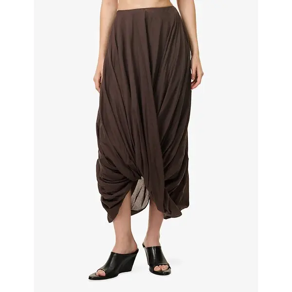 TOTEME Cotton-blend Midi Skirt - Walnut