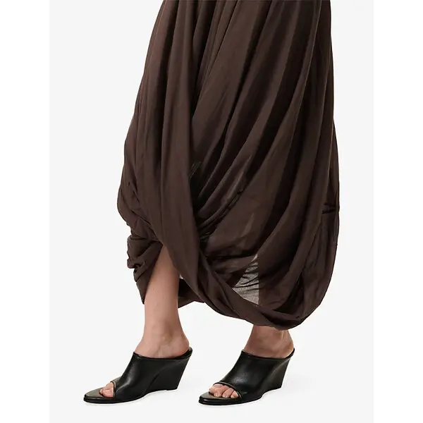 TOTEME Cotton-blend Midi Skirt - Walnut