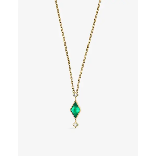 OFA 18ct Gold, Onyx And Diamond Necklace - Yellow