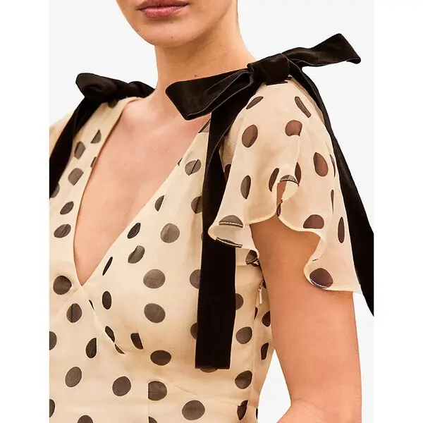 RO&ZO Natasha Polka-dot Woven Maxi Dress