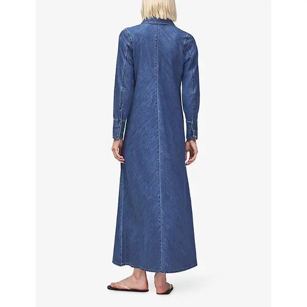 RO&ZO Bias-cut Denim Maxi Dress