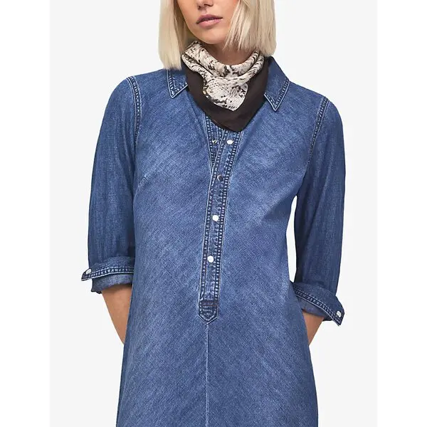 RO&ZO Bias-cut Denim Maxi Dress