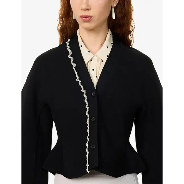 ASHLYN Ruffle Woven Cardigan