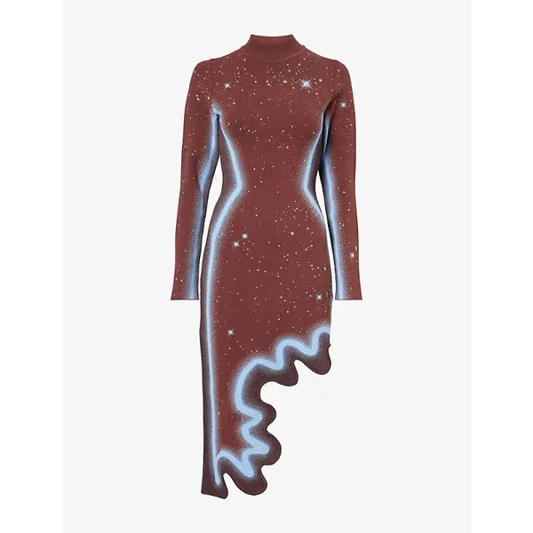 Ph5 Dobby Stretch-knit Midi Dress