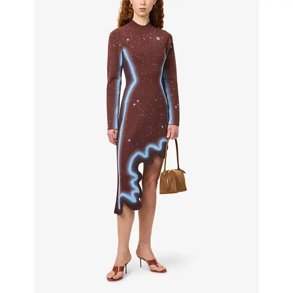 Ph5 Dobby Stretch-knit Midi Dress
