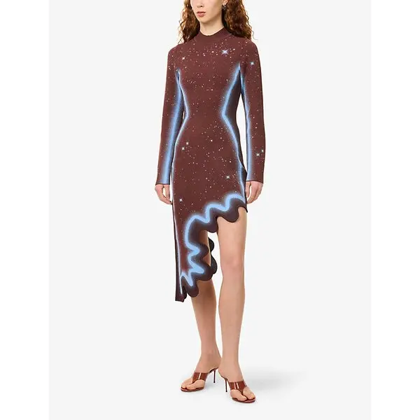 Ph5 Dobby Stretch-knit Midi Dress