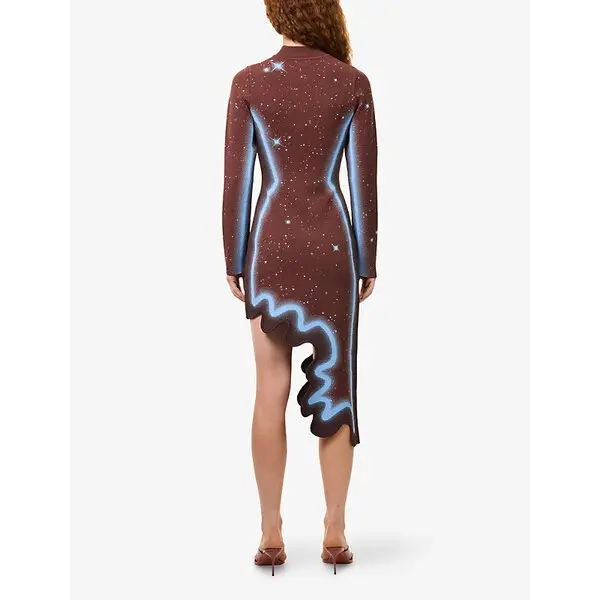 Ph5 Dobby Stretch-knit Midi Dress