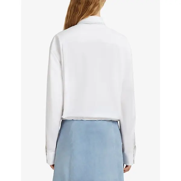 Marni Cropped Drawstring-hem Cotton Poplin Shirt