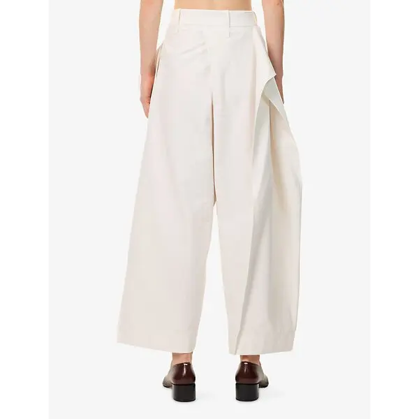 Issey Miyake Grainy Wrap-over Cotton-blend Trousers