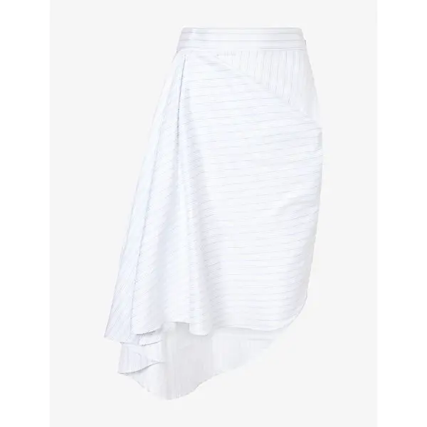 JW Anderson Asymmetric Draped Cotton Midi Skirt