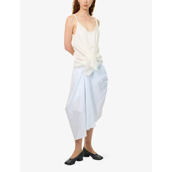 JW Anderson Asymmetric Draped Cotton Midi Skirt