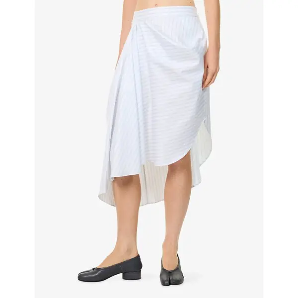 JW Anderson Asymmetric Draped Cotton Midi Skirt