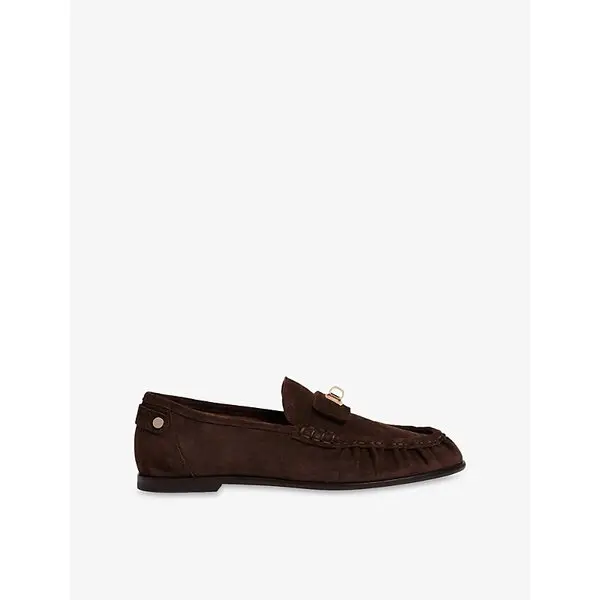Sandro Suede Loafers With Clasp Detail