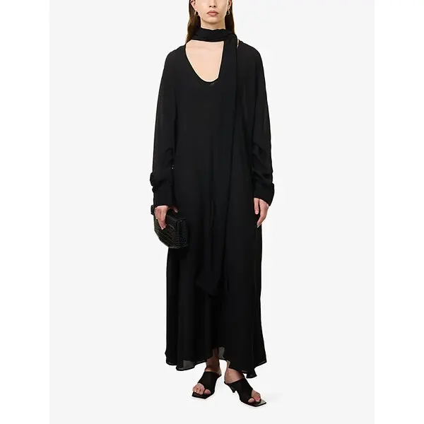 TOTEME Round Neckline Woven Maxi Dress