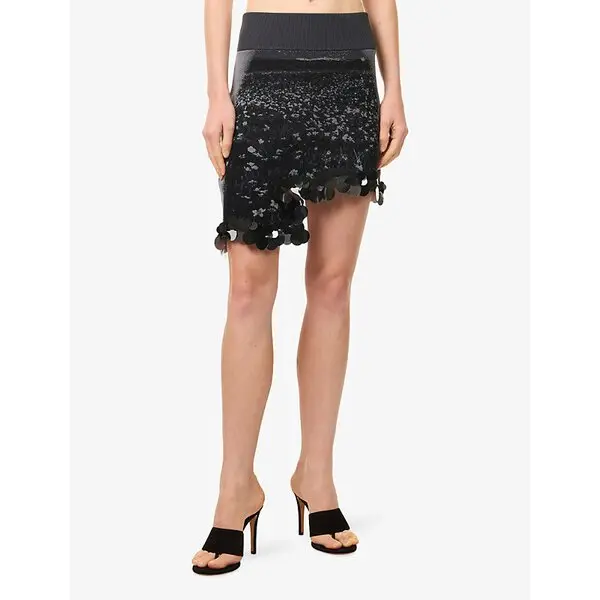 Ph5 Sequin Embellished Stretch-knit Mini Skirt