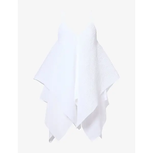 JW Anderson Pleated V-neck Woven Top - White