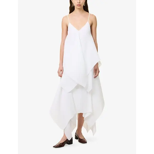 JW Anderson Pleated V-neck Woven Top