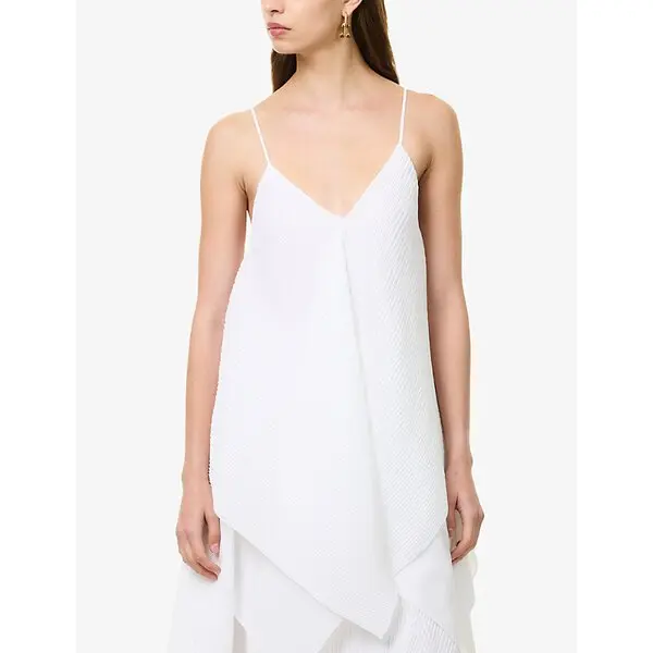 JW Anderson Pleated V-neck Woven Top