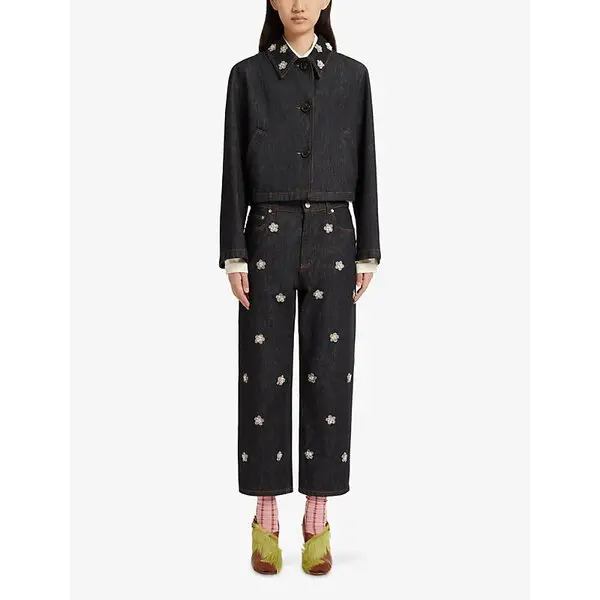 Marni Daisy Appliqué Denim Jacket - Emb99