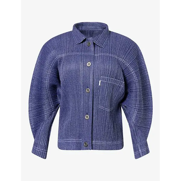 Issey Miyake Structured Pleated Denim Jacket