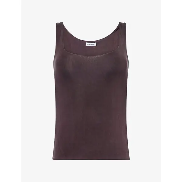 PEACHY DEN Kylie Square Neck Stretch-jersey Vest
