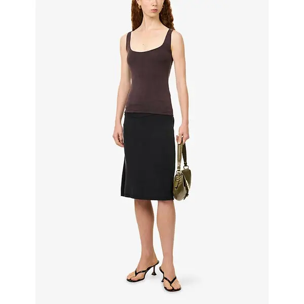 PEACHY DEN Kylie Square Neck Stretch-jersey Vest
