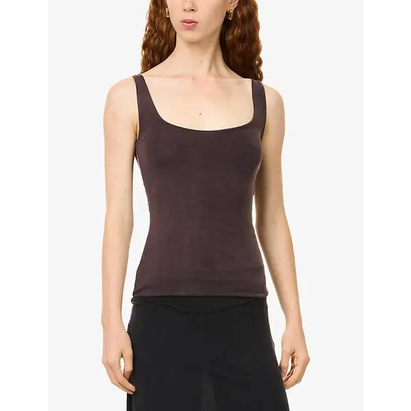 PEACHY DEN Kylie Square Neck Stretch-jersey Vest